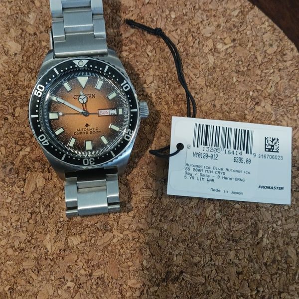 Citizen Promaster Diver Automatic Orange Dial Men's Watch NY0120-01Z ...