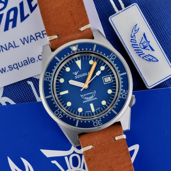 FS: Squale 1521 Blue Blasted Leather Ref 1521BLUEBL.PC, Full Set ...