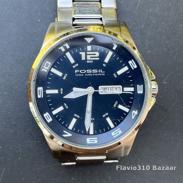 Classic FOSSIL AM-4145 100M WR All Stainless Steel 44mm Wristwatch ...