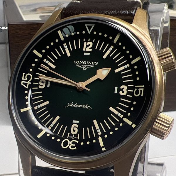 Longines Legend Diver Bronze 42mm Automatic Green Dial Watch L37741502 ...