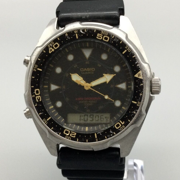 Vintage Casio Watch Men Chronograph Analog Digital 1374 AMW-3200 New ...