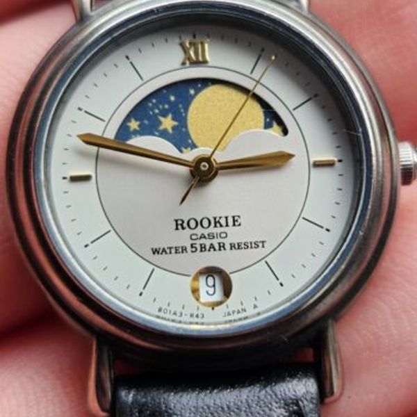 Vintage 1995, CASIO, ROOKIE MOONPHASE QUARTZ, Ladies Watch, RKT-281 ...