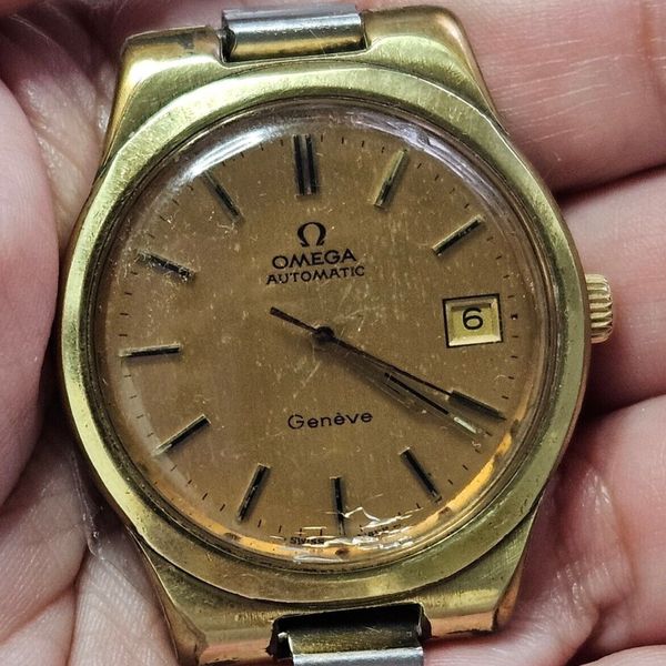 OMEGA Geneve Cal.1012 Watch Ref 166.0173 Men's Vintage 17 Jewels Golden ...