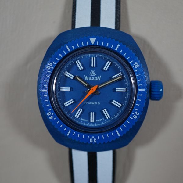 [WTS] Vintage Wilson Mini Diver 17 JEWELS Blue Swiss Hand-wound ...