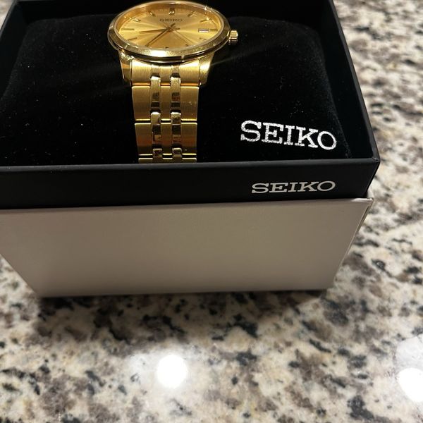 Seiko menâ s Essential All Gold Watch - Brand New In Box | WatchCharts ...