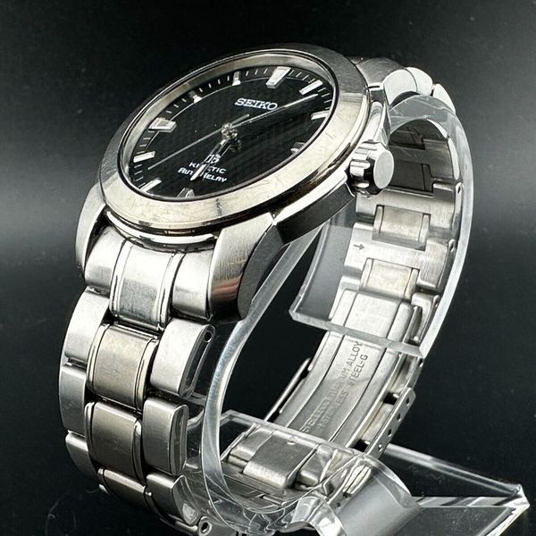 Seiko Brightz Men's Kinetic Auto Relay Quartz Black Dial 39mm SAGB005 ...