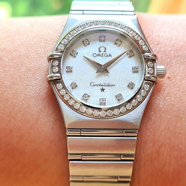 Omega Constellation Diamonds Bezel White Mother of Pearl Omega Logo ...