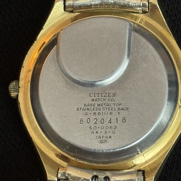Vintage Citizen Crystron First Solar Cell Japan Made Men's Quartz Watch ...