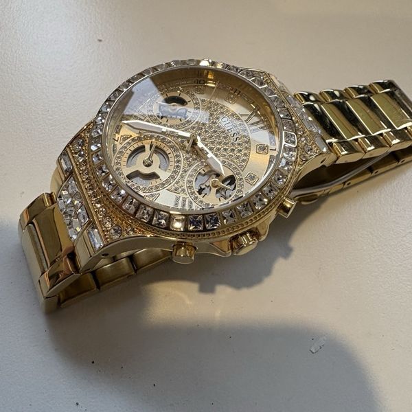 Guess Chronograph.ladies Gold Watch Diamond Bling. In As New Cod ...