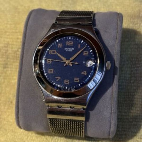 Swatch blue dial gold plated | WatchCharts Marketplace