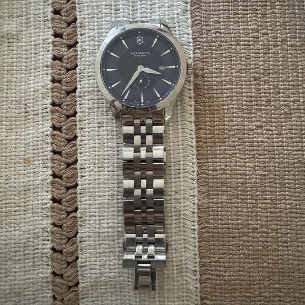 Victorinox INOX Swiss Army Stainless Steel Quartz Watch Blue Dial ...
