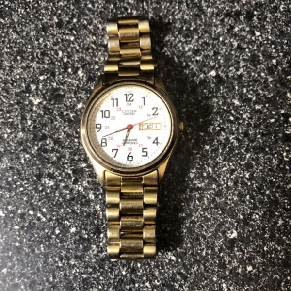 Vintage Citizen Railroad Approved Quartz 1100 T38499 Watch Gold Tone ...