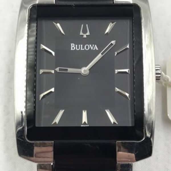 Mens Bulova Two-Tone Black Ceramic Stainless Steel $299 Watch C960893 ...