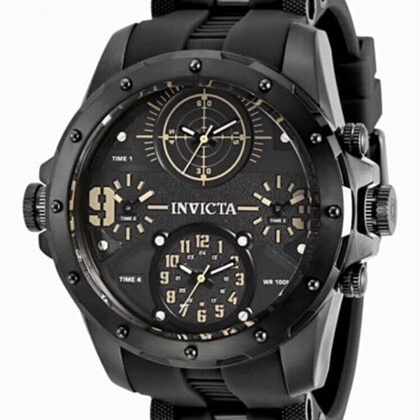 INVICTA 50mm COALITION FORCES • 4-Time Zones, Luminous, Stainless ...