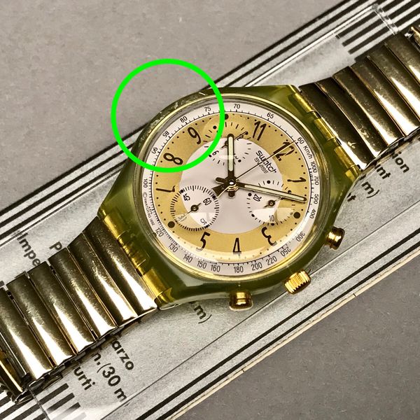 SWATCH WATCH ** SCG100/SCG101 - GOLD GLOBE - CHRONO ** USED ...
