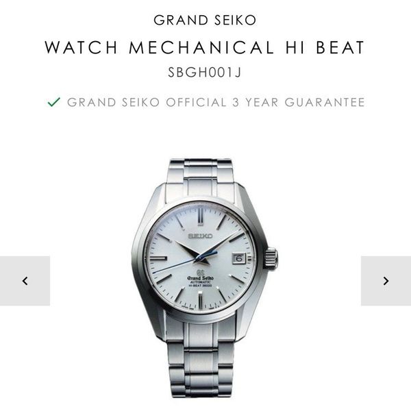 Grand Seiko Hi beat automatic SBGH001 | WatchCharts Marketplace