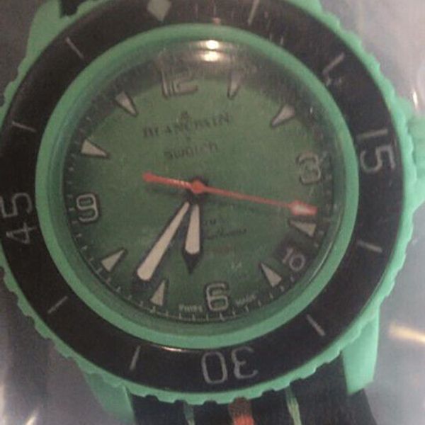 Blancpain x Swatch Indian Ocean Watch Fifty Fathoms with Box ...