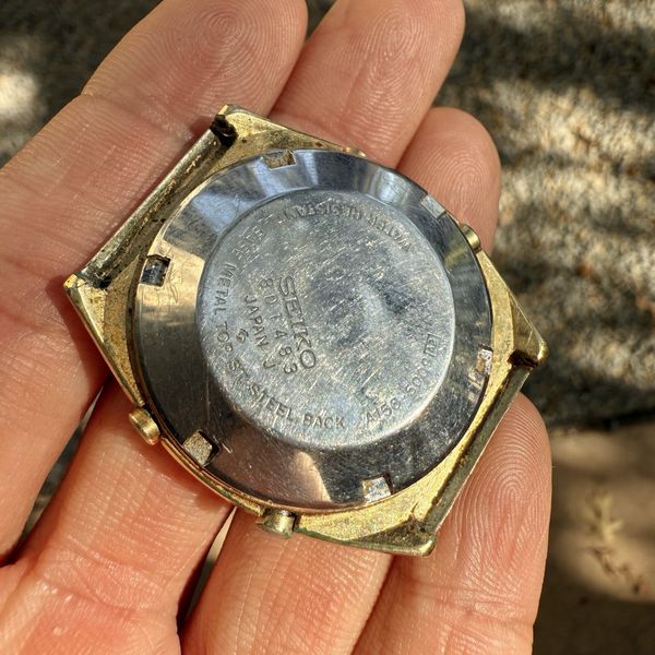 Vintage Seiko A156-5009 Solar Battery Alarm Chronograph Gold Plate ...