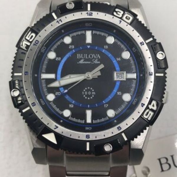 Mens Bulova Marine Star Stainless Steel Divers $325 Watch C9601085 ...