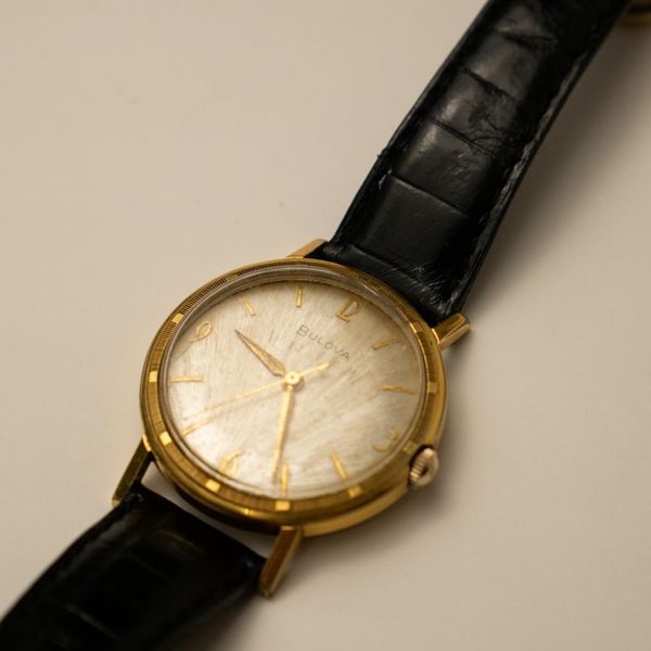 Vintage Bulova 17j Gold Plated Dress Watch with Sunburst Dial and 11AFC ...