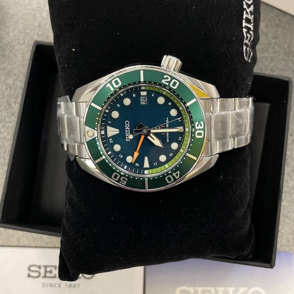 Seiko Prospex GMT Solar sumo Green Dial Diver Watch SFK003 New With Tag ...