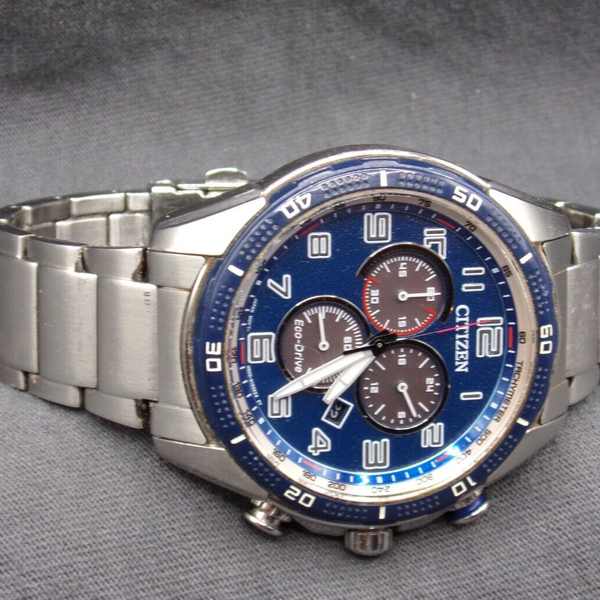 Men's CITIZEN "Eco-Drive" Solar Powered Chronograph Watch - Works Great ...