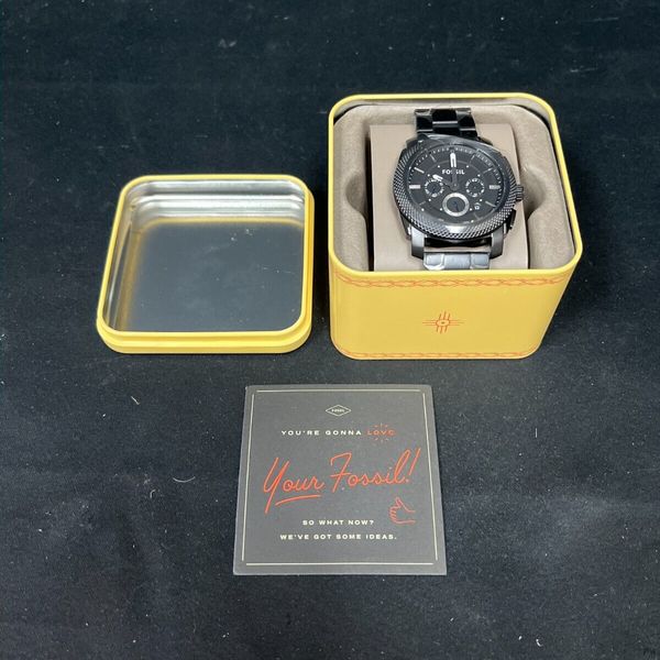 Fossil Mens Black Japan Movement Stainless Steel Machine Chronograph ...