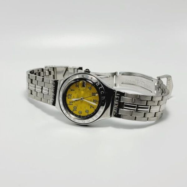 Swatch Watch Irony Happy Joe Yellow Dial YGS409C Stainless Steel 1993 ...