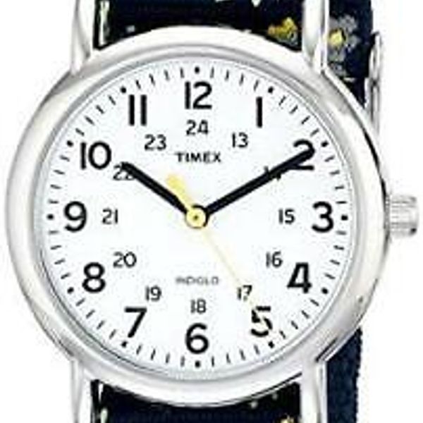 Timex Women's T2P370 Weekender 31mm Blue Floral Nylon Slip-Thru Strap ...