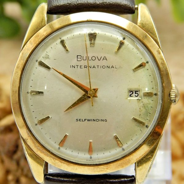 Vintage 1961 Bulova International gold plate automatic men's wrist ...