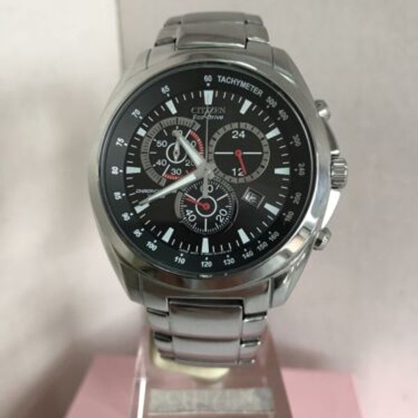 Citizen Men’s Eco Drive Chronograph Tachometer S.Steel Bracelet Watch ...