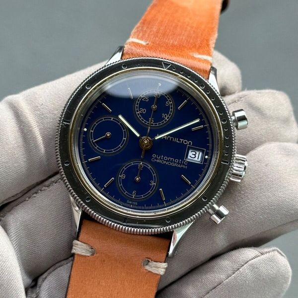 Hamilton Valjoux 7750 Automatic Chronograph Blue Dial 38mm Ref. 9304A ...