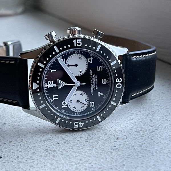 FS: Vertigo Pilot One reverse Panda Chronograph. ST19 Seagull Homage to ...