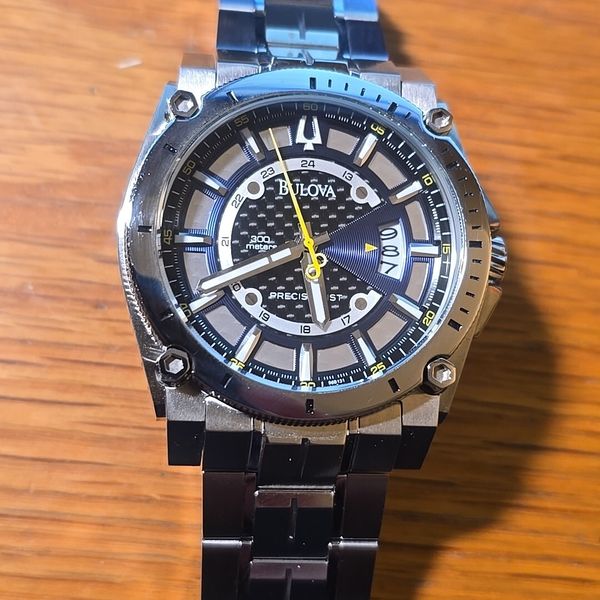 Bulova Precisionist Men's Black Watch - 96B131 | WatchCharts Marketplace