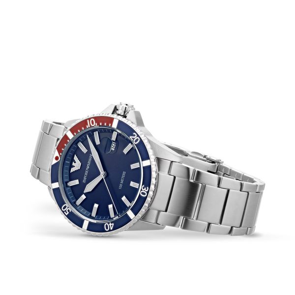 Emporio Armani AR11339 Men's Diver Stainless Steel Watch | WatchCharts ...