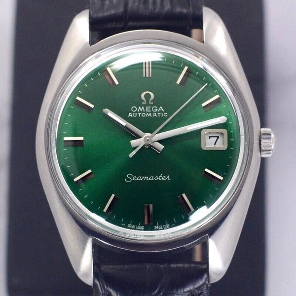 OMEGA SEAMASTER AUTOMATIC 24 JEWEL CAL.565 DATE REF.166067 GREEN DIAL ...