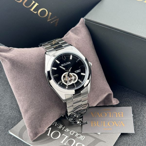 Bulova Surveyor Automatic Black Dial Silver Stainless Steel Men's Watch ...