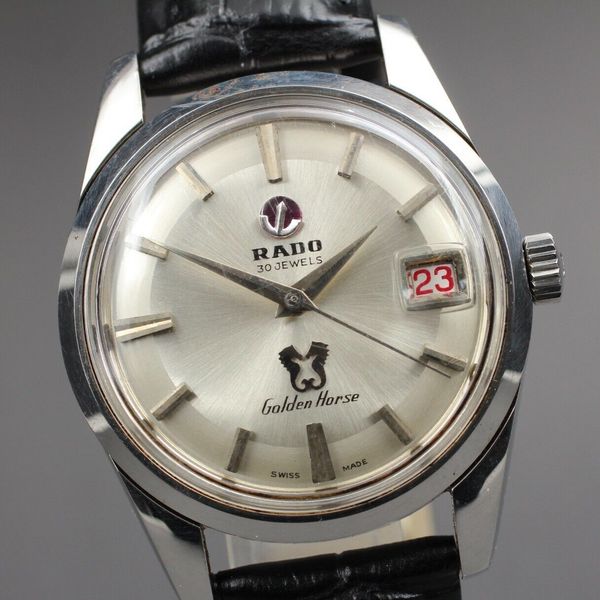 EXC+5 Vintage Rado Golden Horse 11675 Silver Dial Date Automatic AT Men ...