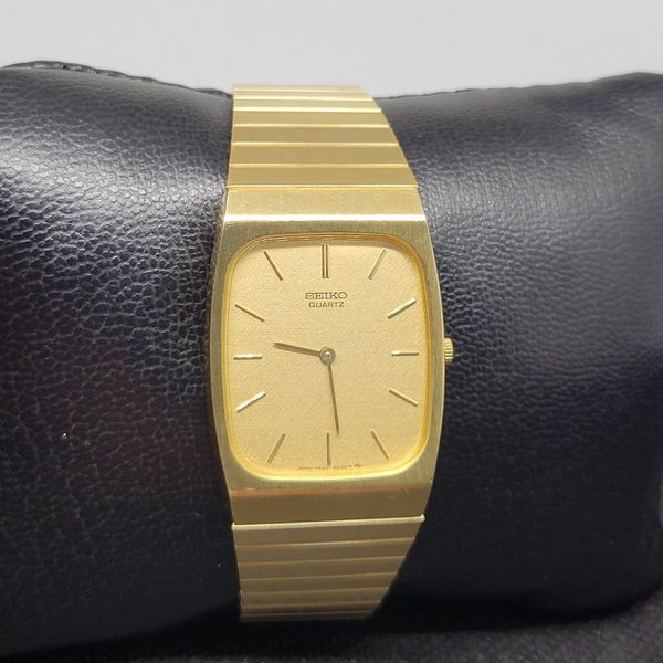 SEIKO TANK 7430 MENS WATCH 28MM RARE GOLD PLATED | WatchCharts Marketplace