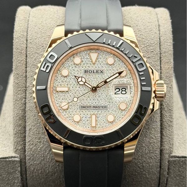 🔥RARE🔥 Rolex Yacht Master 40 PAVE Factory Diamonds Oysterflex Ref ...