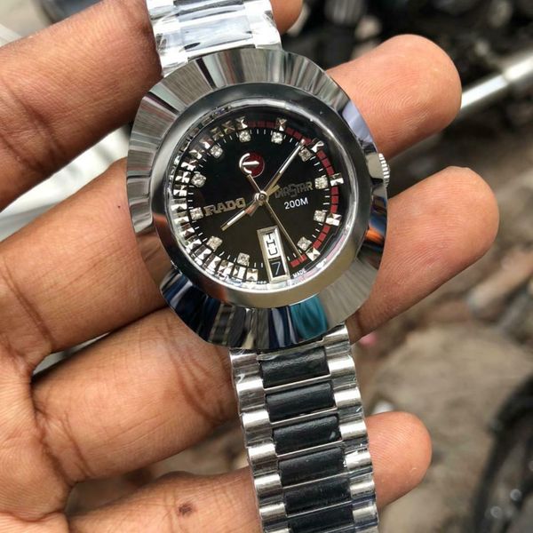 Vintage Rado Diastar Automatic 36mm Black Dial Men’s Wrist Watch white ...