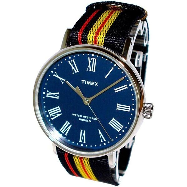 BRAND NEW UNISEX TIMEX WEEKENDER WATCH BLUE DIAL MULTI COLOURED FABRIC ...