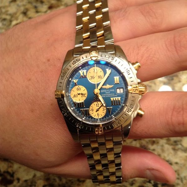 FS: Breitling Chrono Galactic Two Tone, Blue Dial, Gold Subdials ...