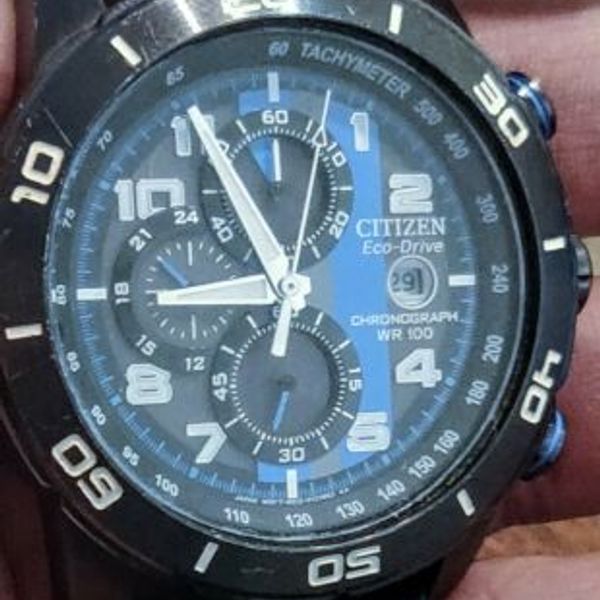 Citizen PRIMO CA0467-03E Men's Black & Blue Accented Watch ...