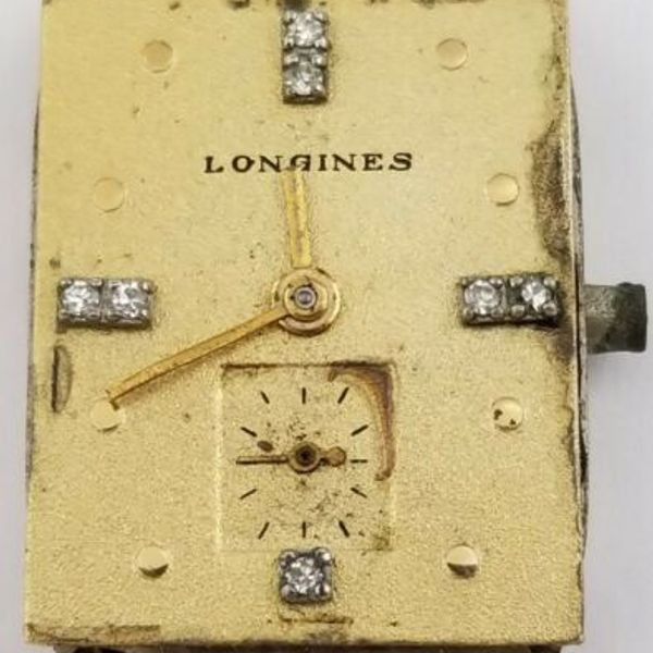 1946 Mens Longines 9L Watch Movement, Diamond Dial & Hands, Runs FrShp ...