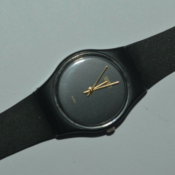 1985 Vintage Swatch Watch LB106 BLACK MAGIC Ladies Swiss Quartz Plastic ...