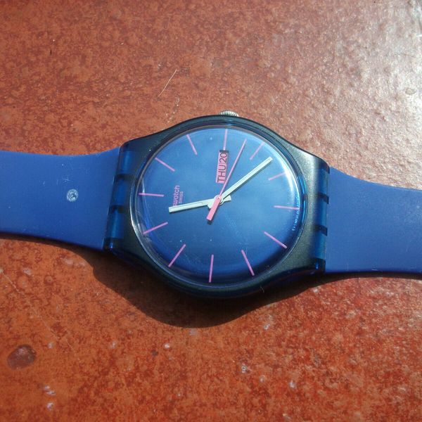 Swatch Watch #127 - Blue Face - Blue Strap - Swiss Made - SR1130SW ...