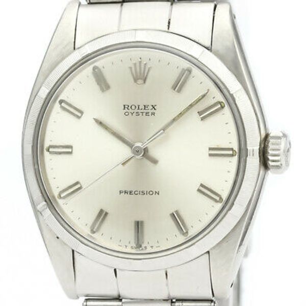 Vintage ROLEX Oyster Precision 6427 Steel Hand-Winding Mens Watch ...