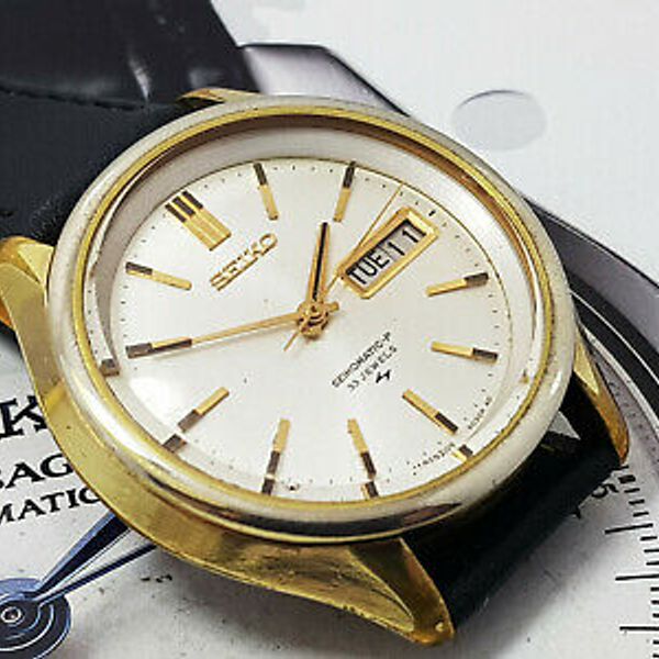 VINTAGE SEIKO 5106-8020 AUTOMATIC SILVER DIAL SEIKOMATIC-P 33 JEWELS ...