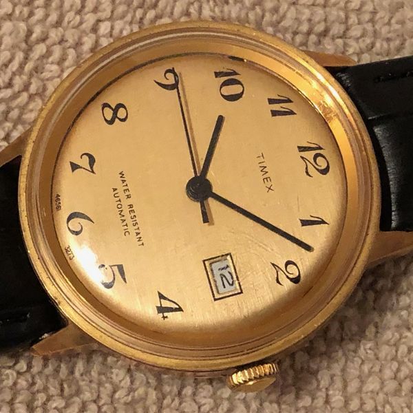 Men's Vintage Timex Automatic Watch - Gold Tone | WatchCharts Marketplace